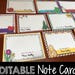 Personalized Note Cards - EDITABLE - Teacher Stationary - Custom Notes ...