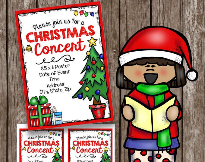 Christmas Concert BUNDLE Editable DIY Invitations Poster - Etsy