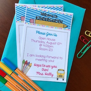 Welcome to Kindergarten Invitation - Back to School - Meet the Teacher ...