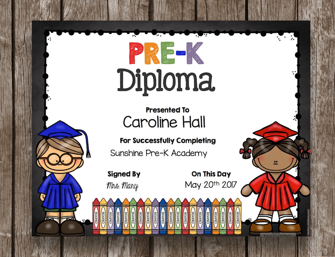 50% OFF SALE Pre-k Diploma Graduation Printable INSTANT Download ...