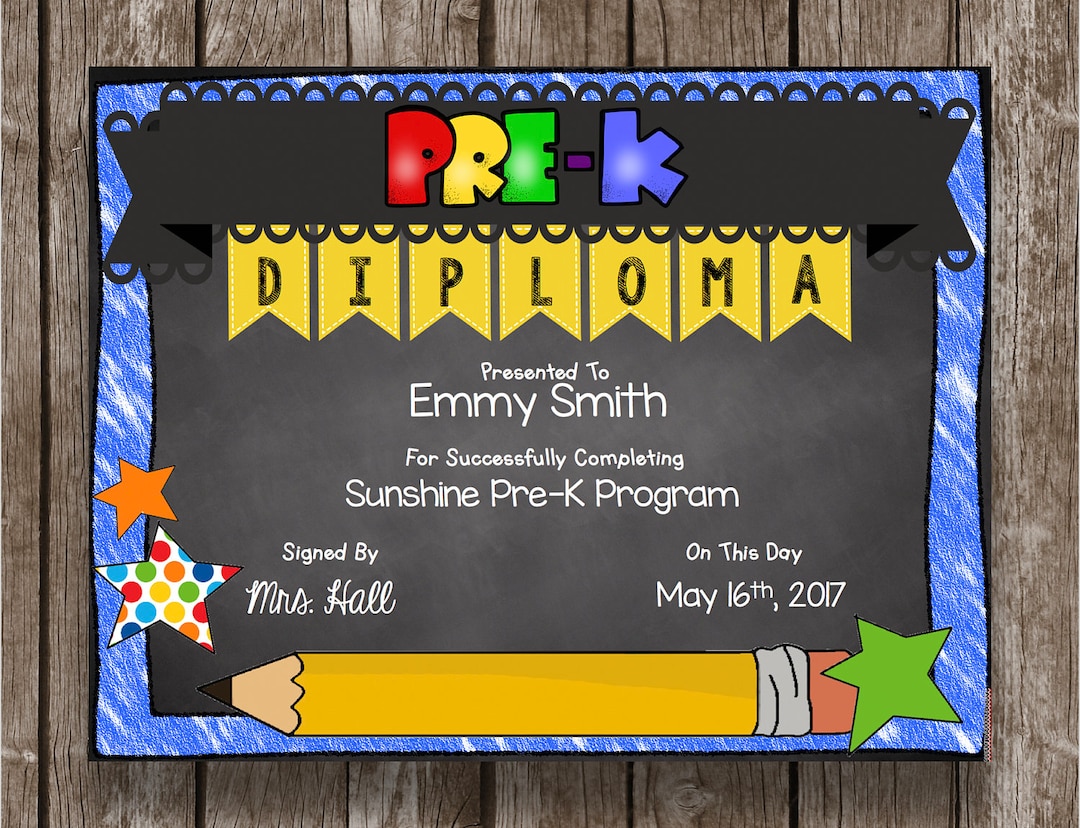 50% OF SALE - Pre-k Diploma - Prek Graduation - Chalkboard - Editable ...