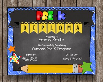 Pre K Diploma - Etsy