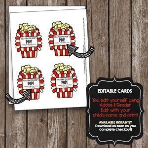 Valentine's Day Card - Popcorn - You Make My Heart POP - EDITABLE ...