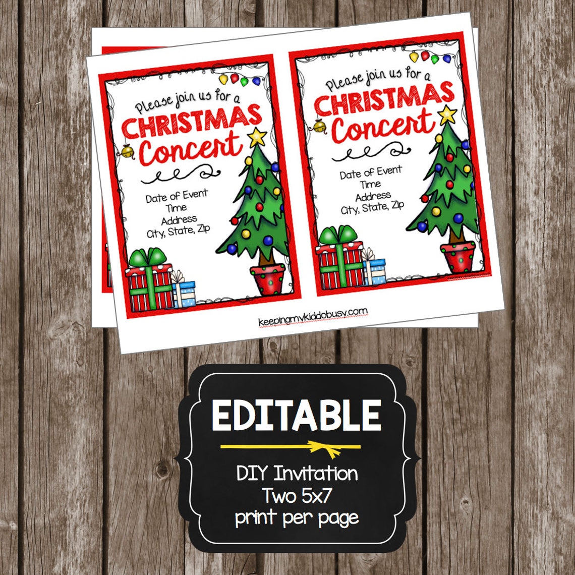 Christmas Concert BUNDLE - Editable DIY Invitations - Poster - Flyer ...