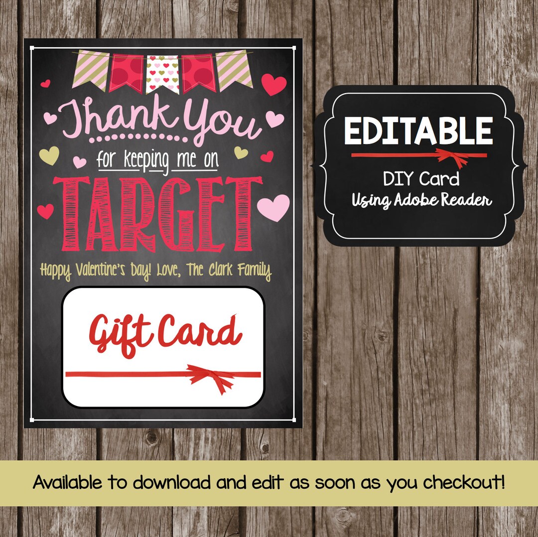 Valentine's Day Card - on Target - Teacher - Coach - Editable - Kids ...