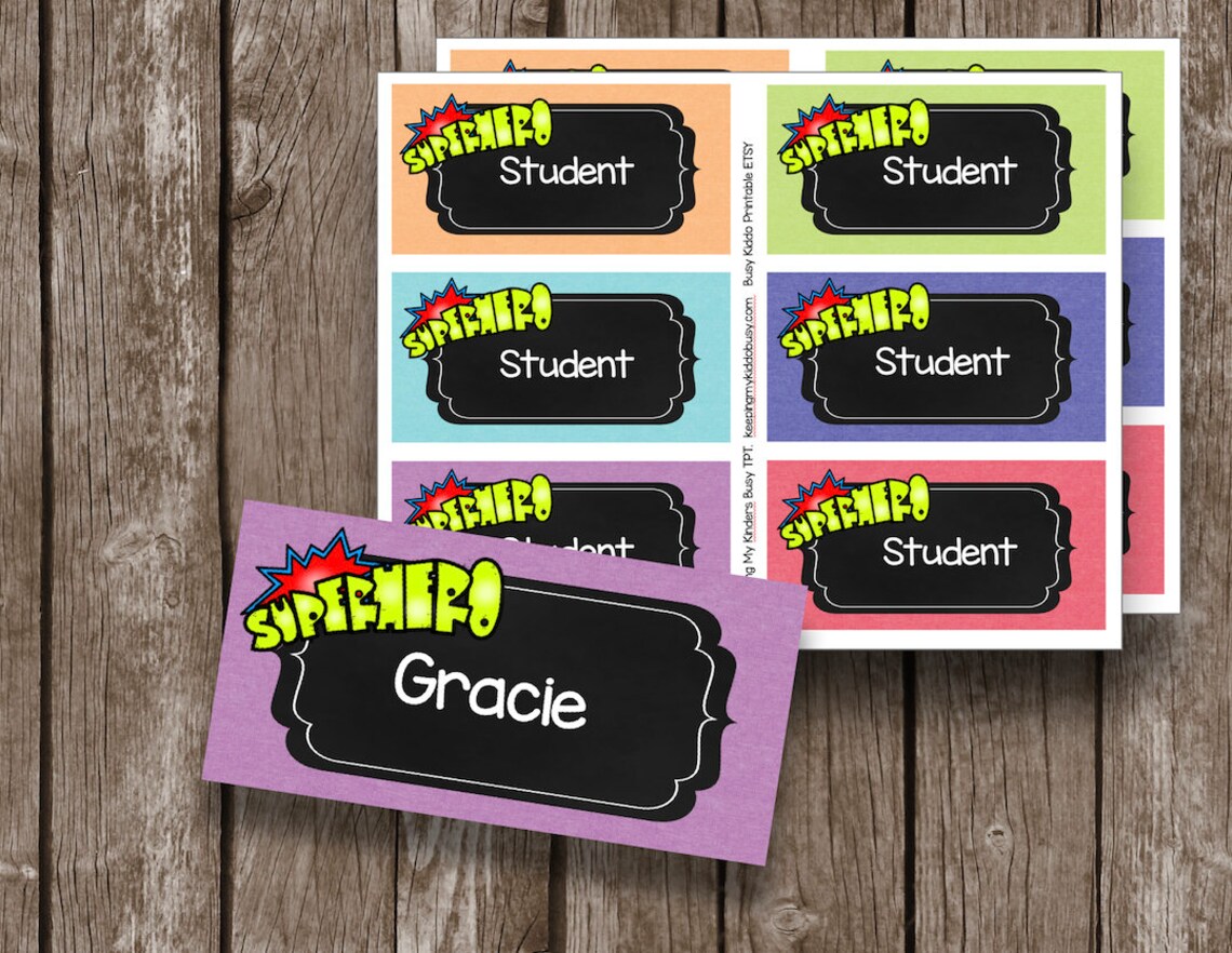 Superhero Cards Labels Tags Classroom Supplies - Etsy