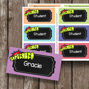 Superhero Cards - Labels - Tags - Classroom Supplies - Editable ...