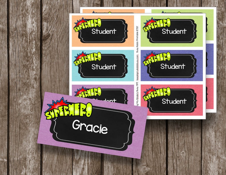 Superhero Cards - Labels - Tags - Classroom Supplies - Editable ...