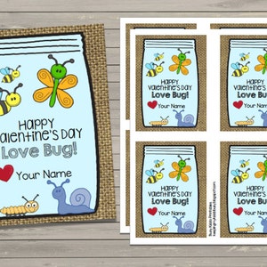 50% OFF SALE Valentine's Day EDITABLE Love Bug Kids Cards - Customize ...