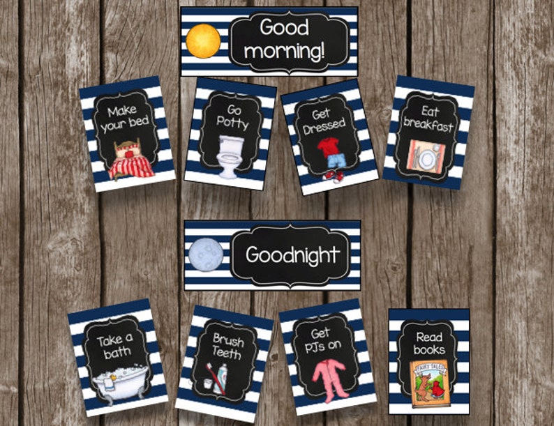 50% OFF SALE Routine Cards {instant Download} Morning & Night Time ...
