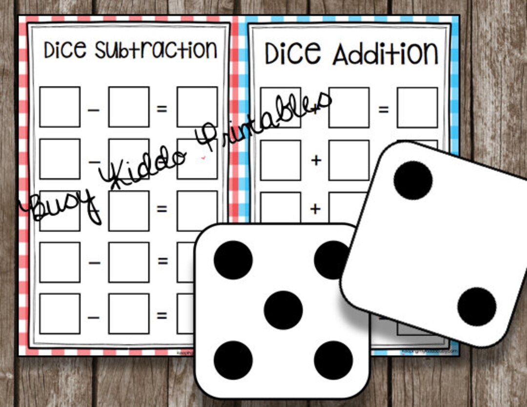 50% OFF SALE Dice Addition & Subtraction Game - Printable - INSTANT ...