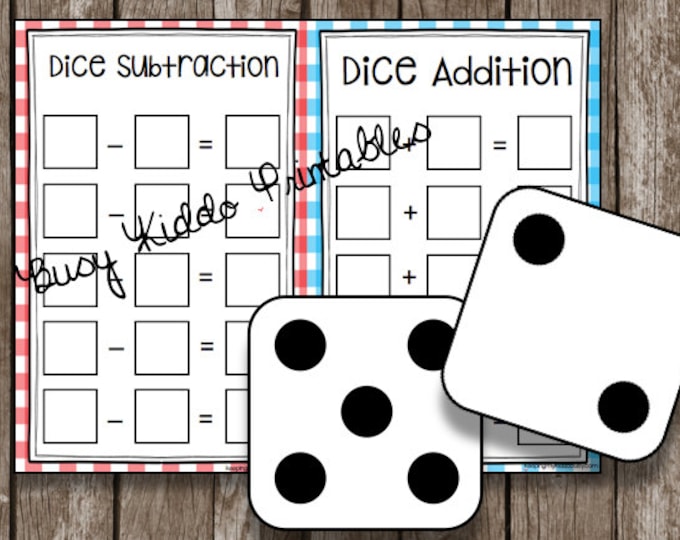50% OFF SALE Dice Addition & Subtraction Game Printable - Etsy
