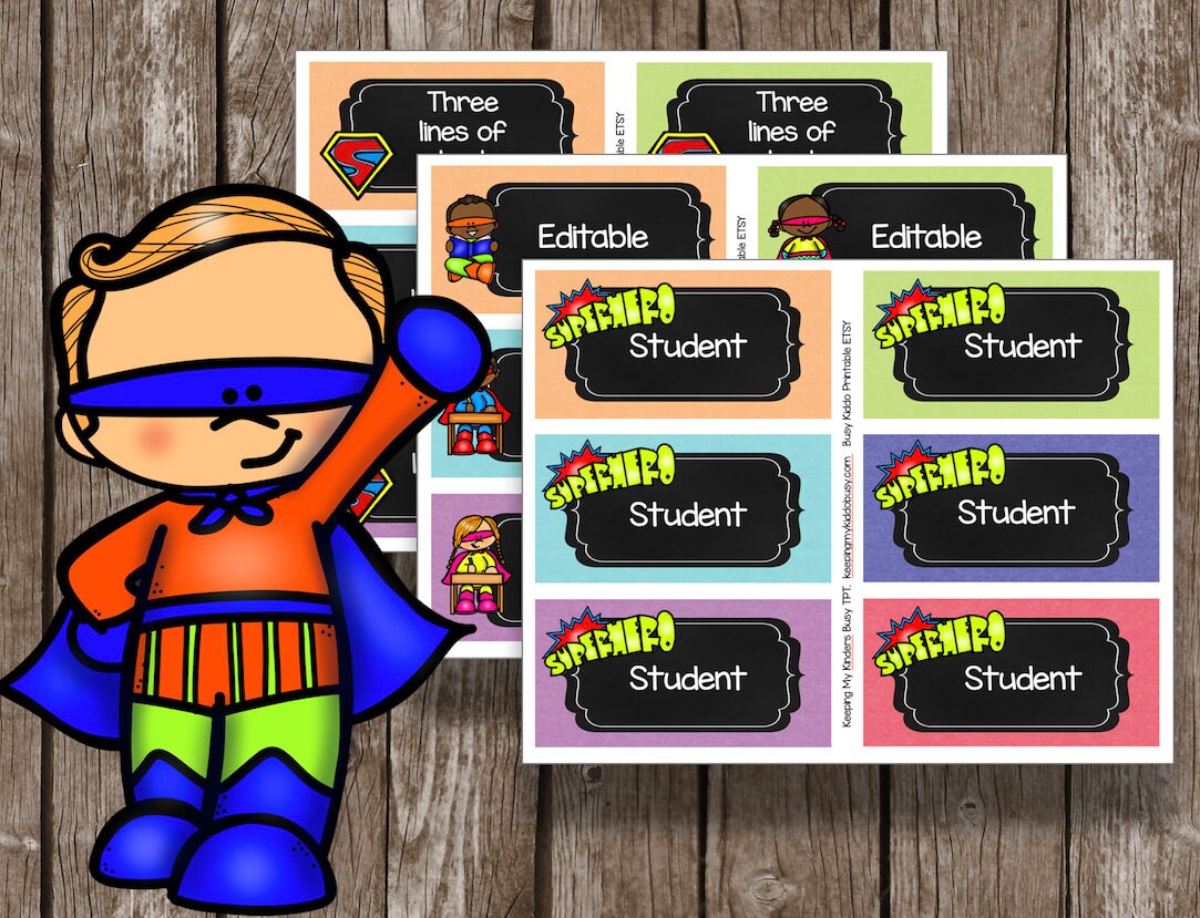 Superhero Cards Labels Tags Classroom Supplies | Etsy