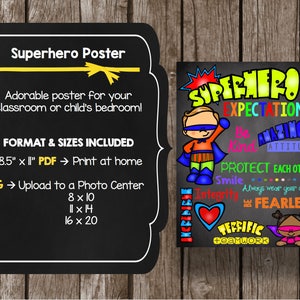 Superhero Expectations - Classroom Rules - Playroom Rules - Poster ...