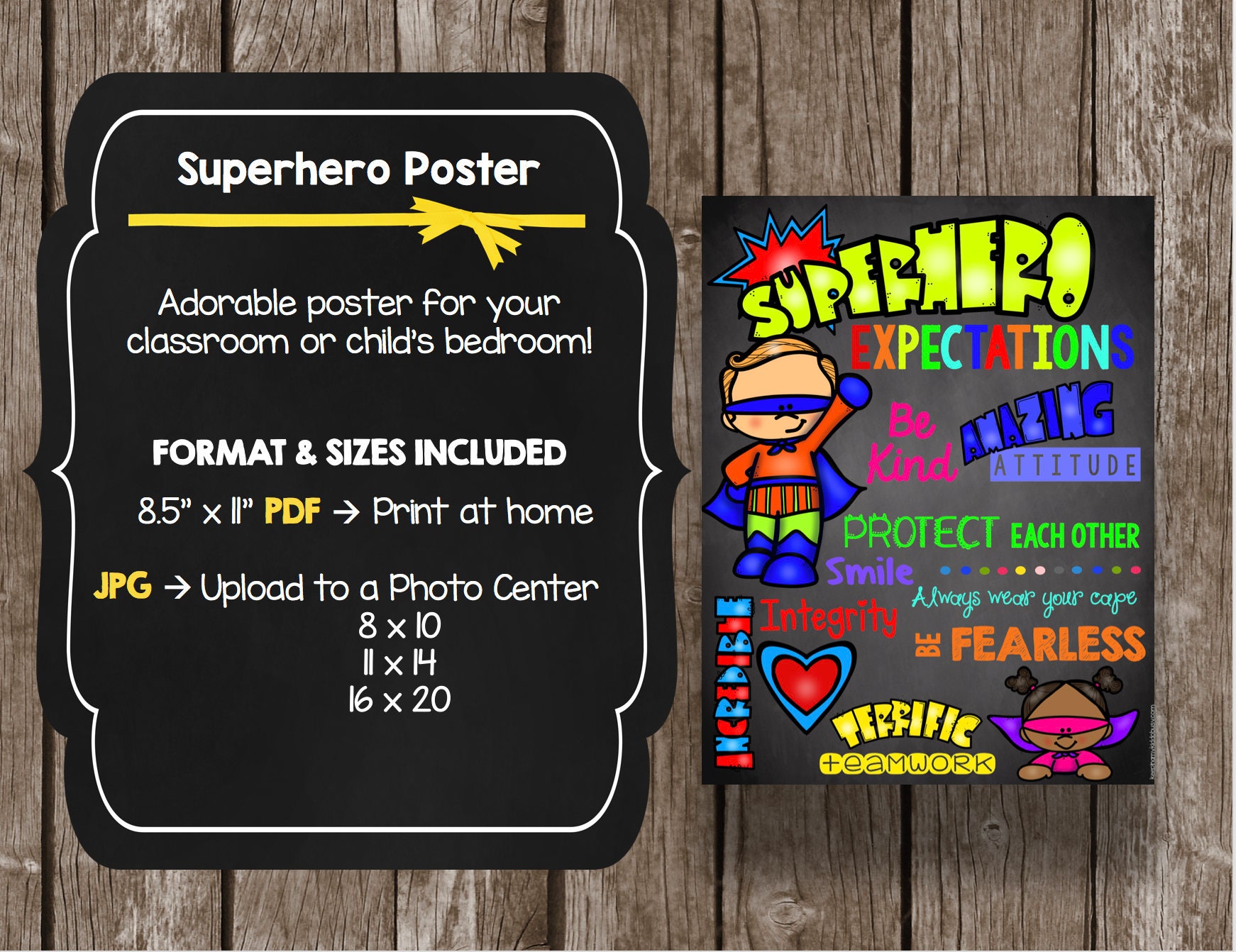 Superhero Expectations Classroom Rules Playroom Rules - Etsy
