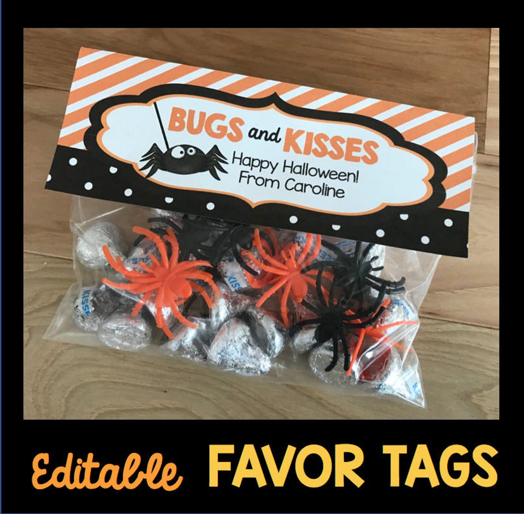 50% OFF SALE Bugs and Kisses Halloween Baggie Toppers - Favor Tags ...
