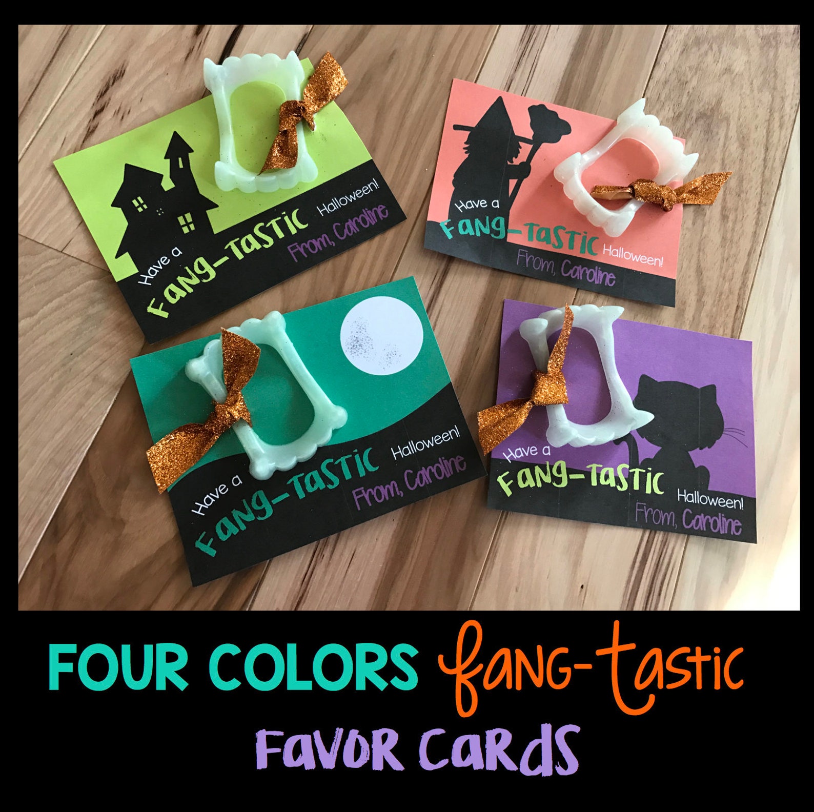 FANGS Halloween Card EDITABLE Printable DIY Candy Free | Etsy