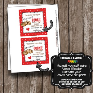 Teacher Valentine's Day Card Cookies - Smart Cookie - Printable ...