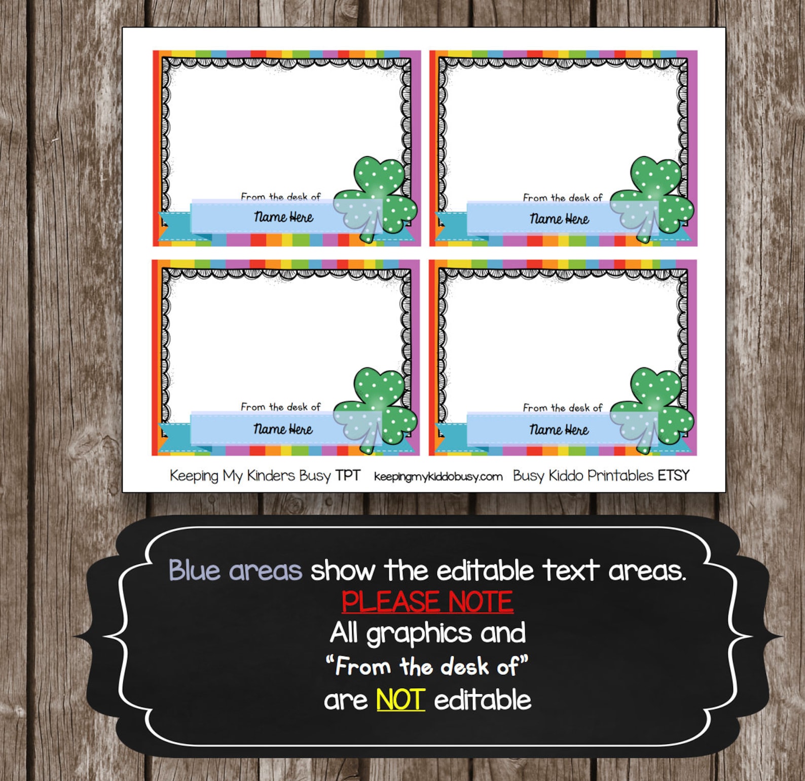 Personalized Note Cards - EDITABLE - Teacher Stationary - Custom Notes ...