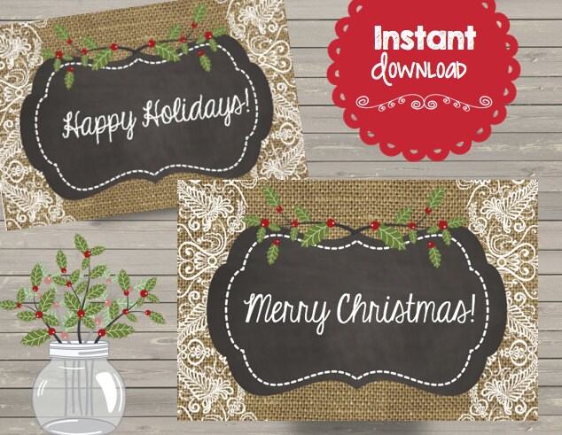 Vintage Christmas Notes INSTANT DOWNLOAD Happy Holidays | Etsy