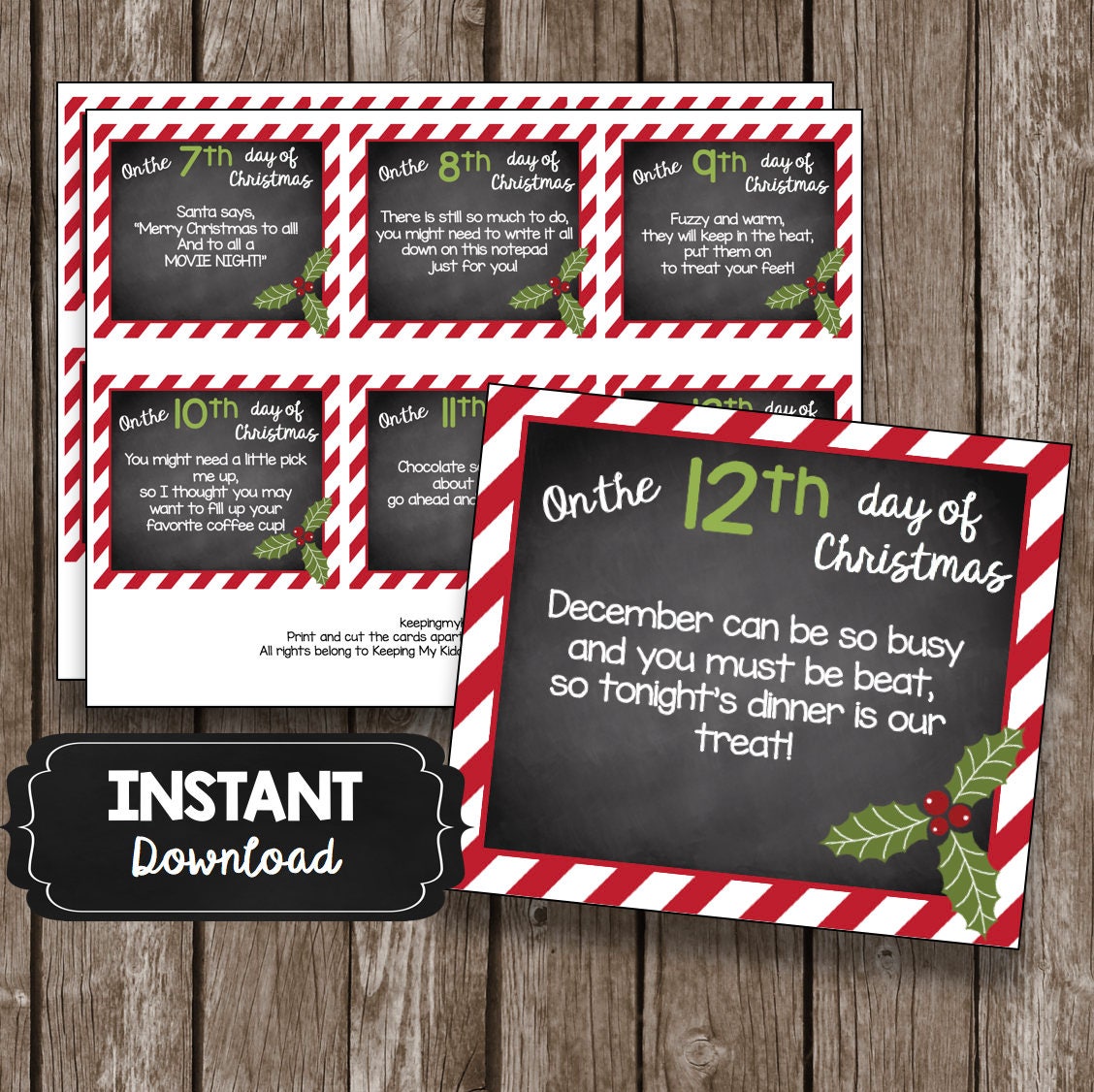 12 Days of Christmas TEACHER Cards Printable DIY Gift - Etsy 12 Days of Christmas TEACHER Cards Printable DIY Gift - Etsy