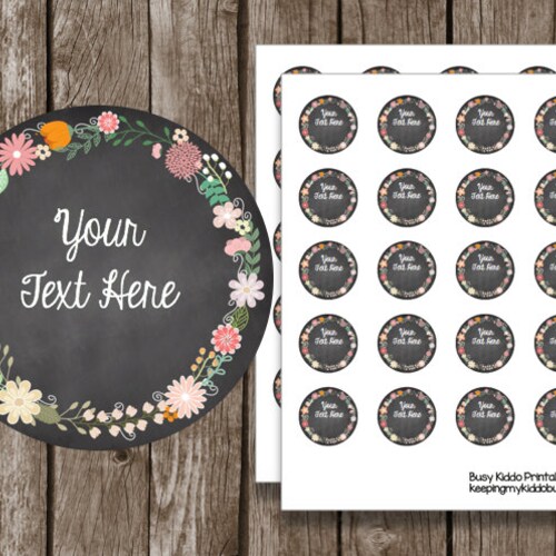Black and White Printable Chalkboard Labels Instant Editable - Etsy