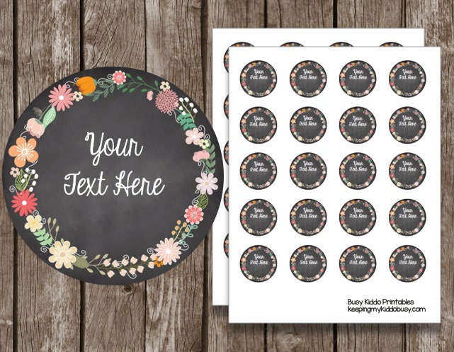 50% OFF SALE Round Chalkboard Editable Labels Cards | Etsy