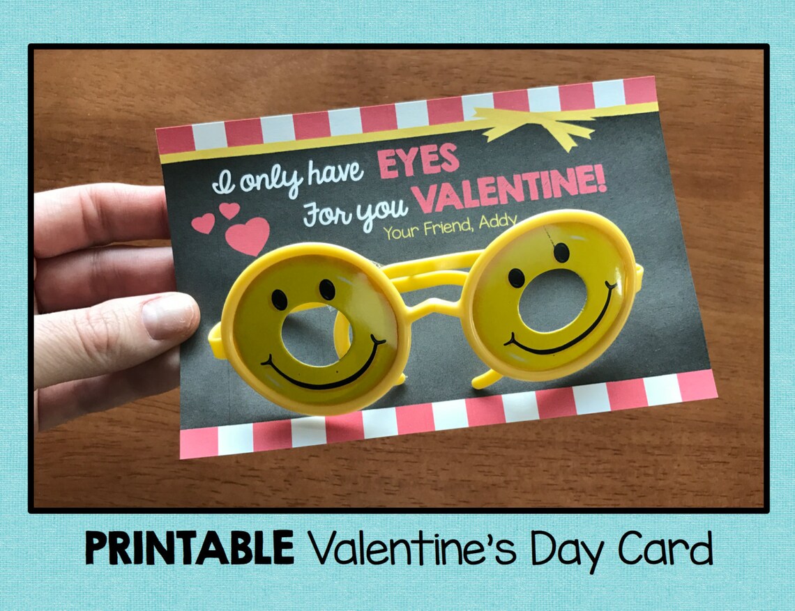 Valentine's Day Card Sunglasses Glasses Printable | Etsy