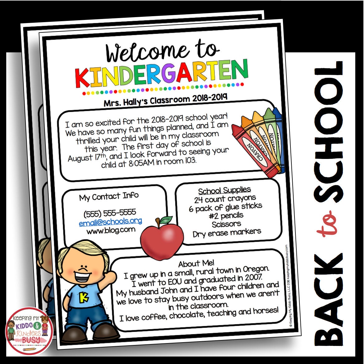 Welcome to Kindergarten Editable Newsletter Back to School - Etsy UK