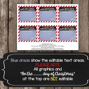 12 Days of Christmas EDITABLE Cards - 12 Days of Christmas Gift Tags ...