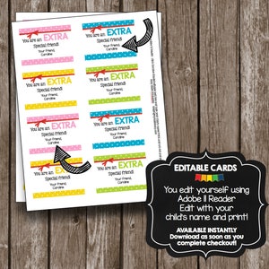 EXTRA Special Friend - Valentine's Day - Printable Card - Kids Party ...