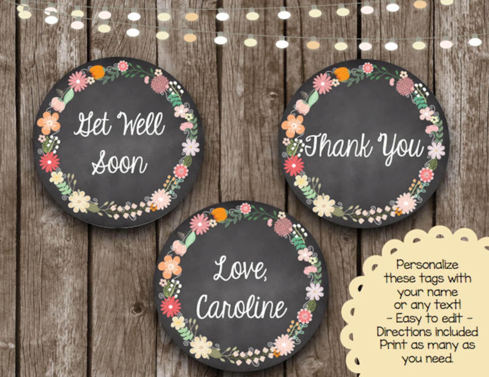 50% OFF SALE Round Chalkboard {editable} Labels - Cards - Notes ...