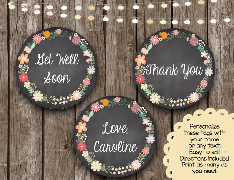 50% OFF SALE Round Chalkboard editable Labels Cards - Etsy
