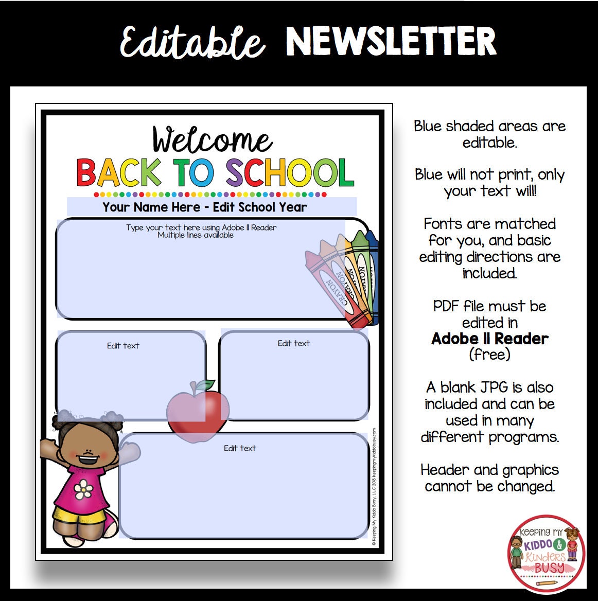 Welcome Back to School - Editable Newsletter - Back to School - Meet ...