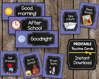 50% OFF SALE Routine Cards instant Download Morning & Night | Etsy