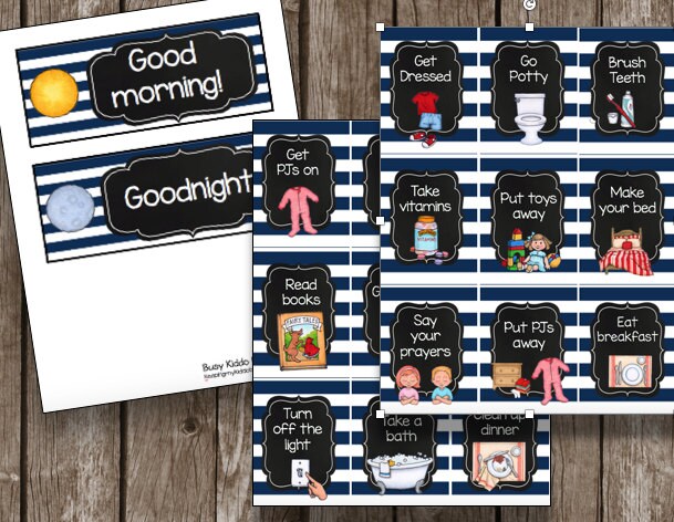 50% OFF SALE Routine Cards {instant Download} Morning & Night Time ...