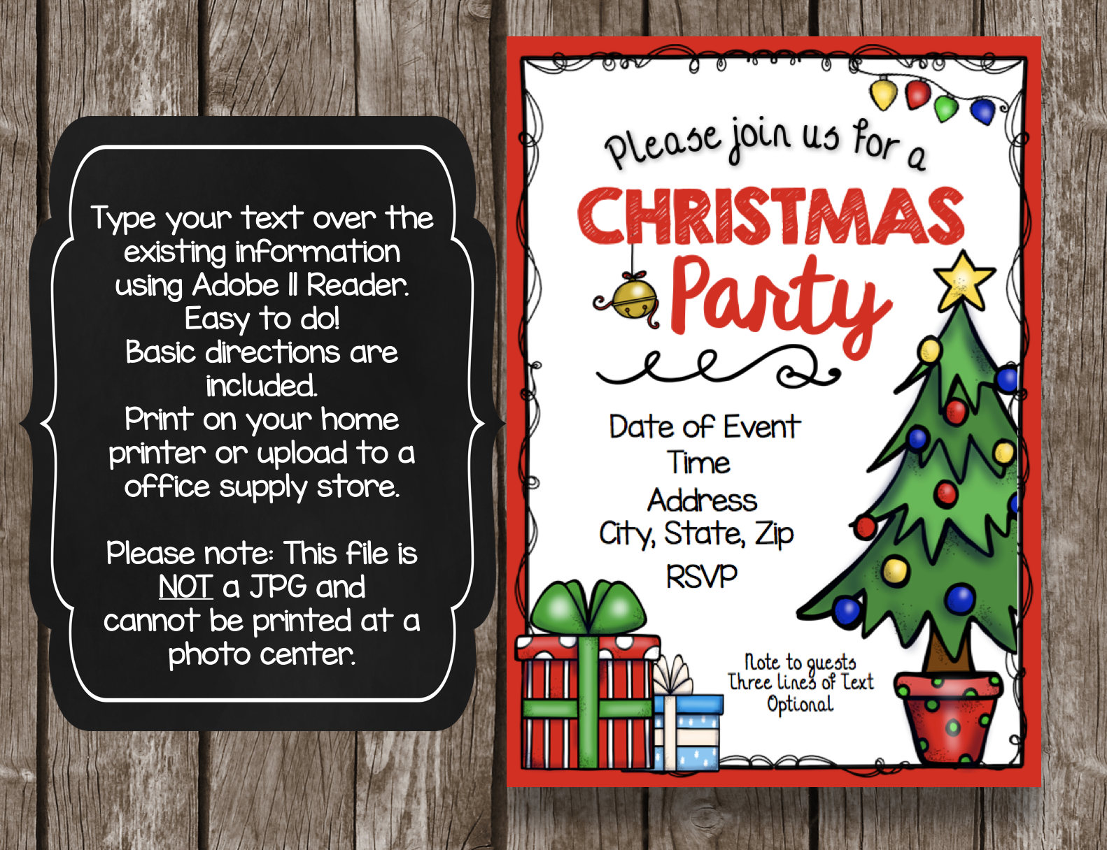 Christmas Party Invitation - EDITABLE - DIY Printable PDF - Kids ...