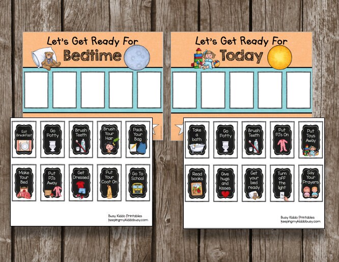 50% OFF SALE Morning & Bedtime Routine Chart - Cards - Printable ...