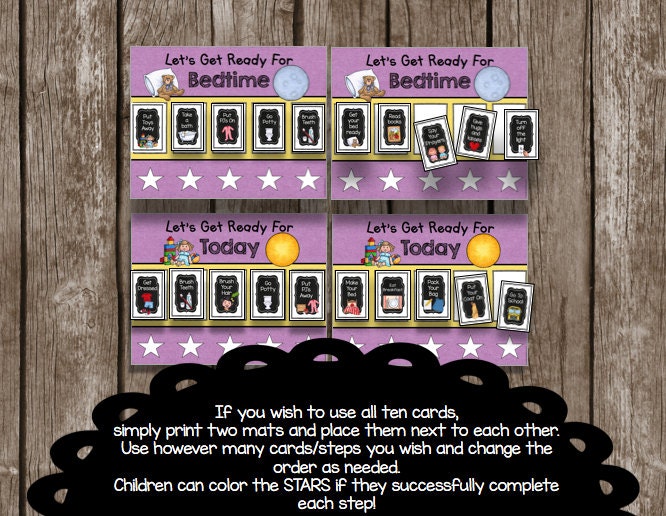 50% OFF SALE Morning & Bedtime Routine Chart Cards - Etsy
