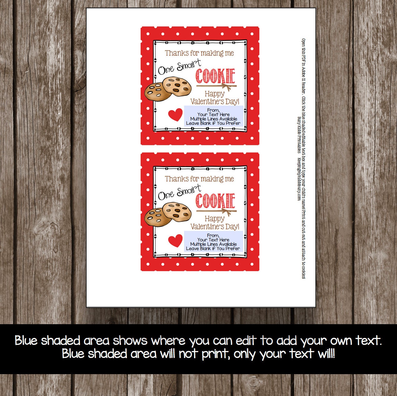 Teacher Valentine's Day Card Cookies - Smart Cookie - Printable ...