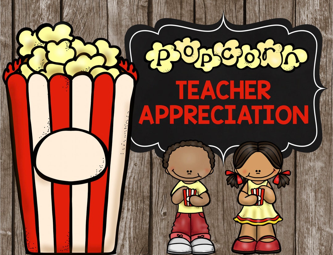 50% OFF SALE Teacher Appreciation - Popcorn Bar - Thank You - End of ...