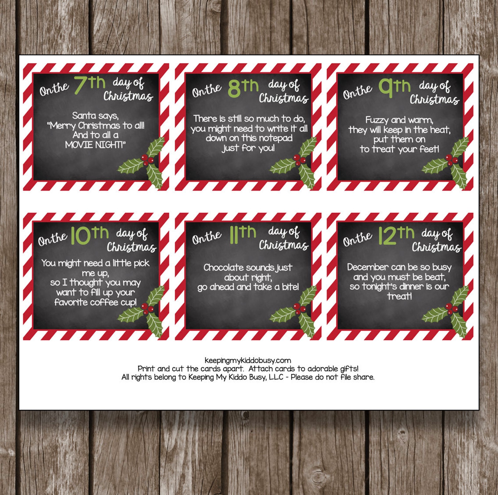 12 Days of Christmas TEACHER Cards Printable DIY Gift - Etsy 12 Days of Christmas TEACHER Cards Printable DIY Gift - Etsy
