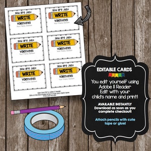 Just Write Valentine - Editable - Instant Download - Pencil - Kids ...