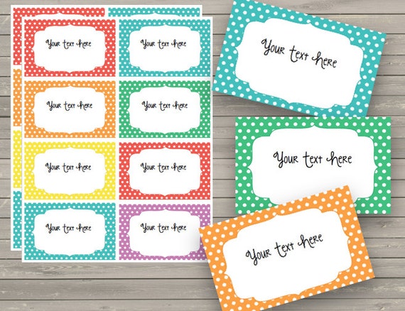 Polka Dot Editable Labels