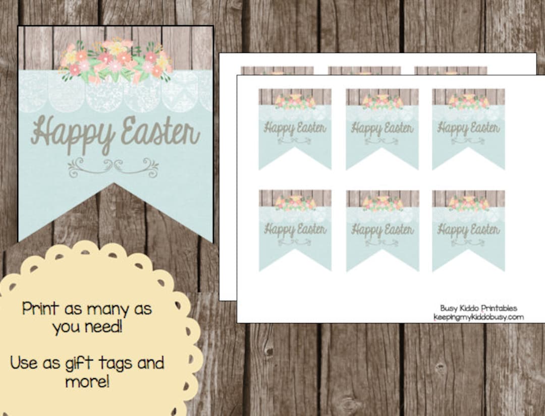50% OFF SALE Easter Tags - Labels - Cards - Lace - Instant Download ...