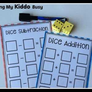 50% OFF SALE Dice Addition & Subtraction Game - Printable - INSTANT ...