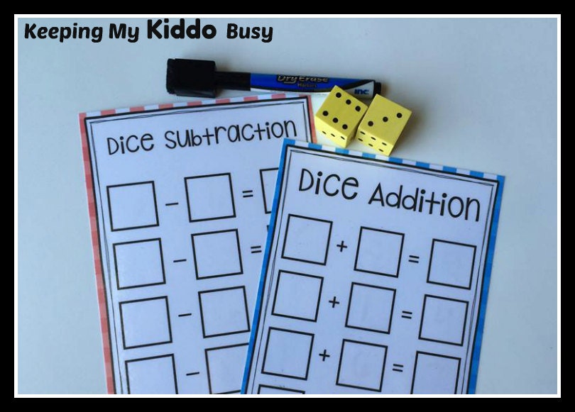 50% OFF SALE Dice Addition & Subtraction Game Printable | Etsy