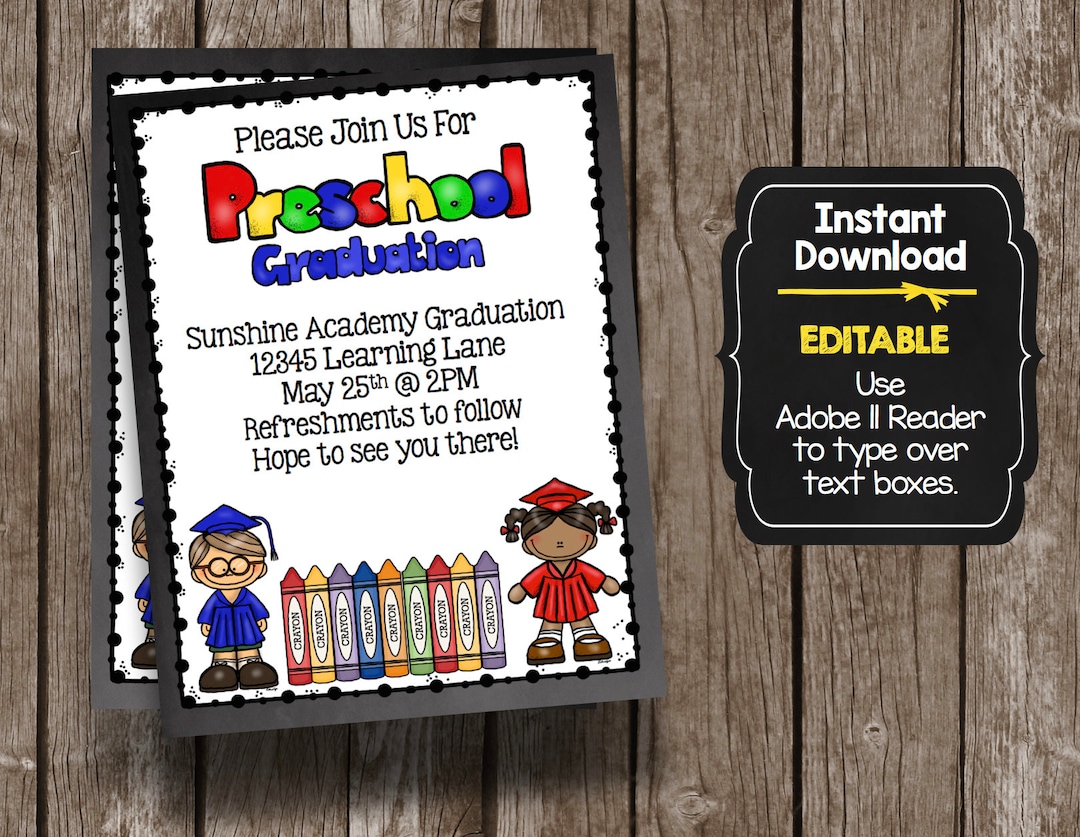 50% OFF SALE Preschool Graduation Invitation - Classroom Teacher ...