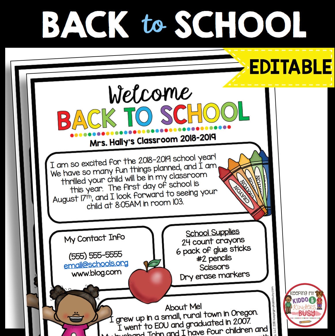 Welcome Back to School Editable Newsletter Back to School - Etsy UK
