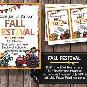 Fall Festival Invitation - EDITABLE - Harvest Celebration - School ...